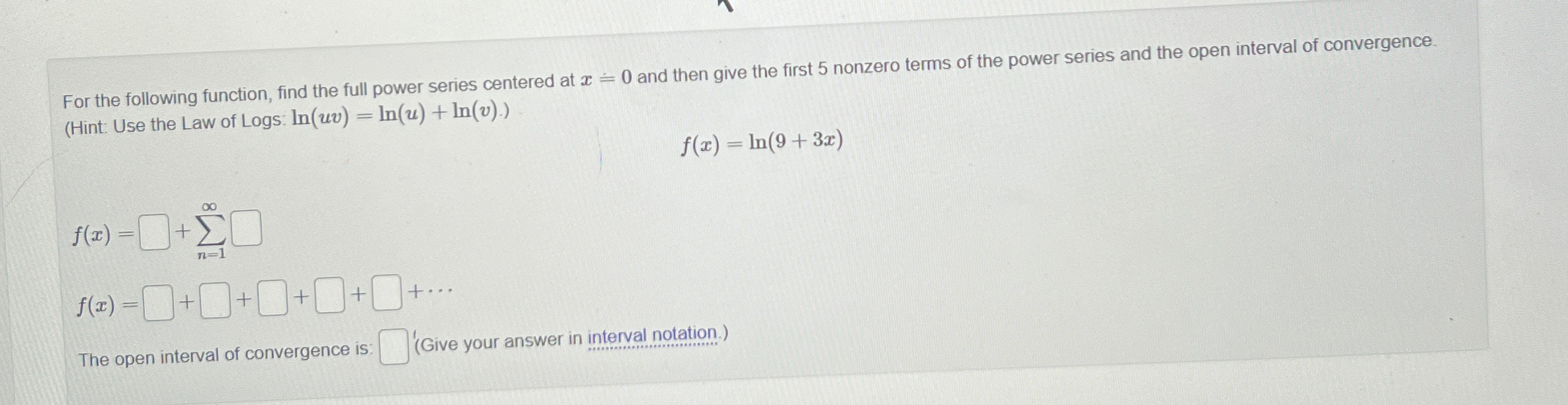 Solved For the following function, find the full power | Chegg.com