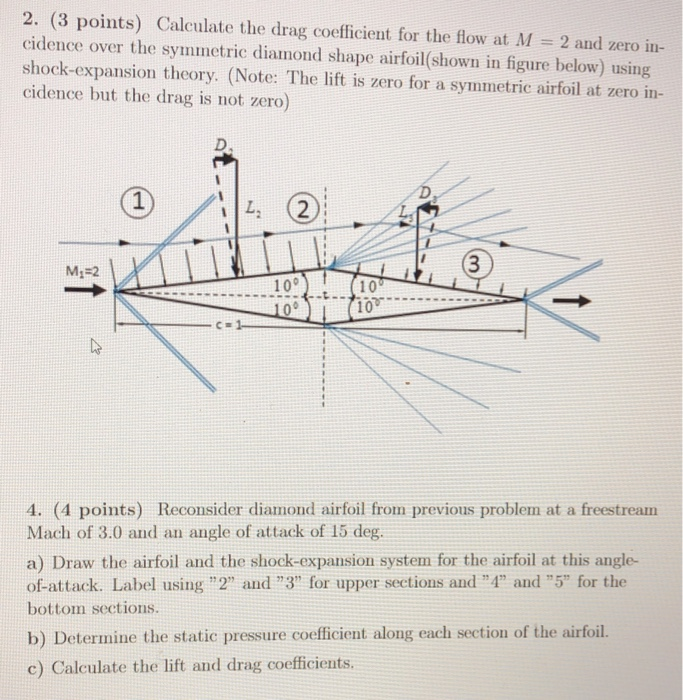 Solved 2. (3 points) Calculate the drag coefficient for the | Chegg.com