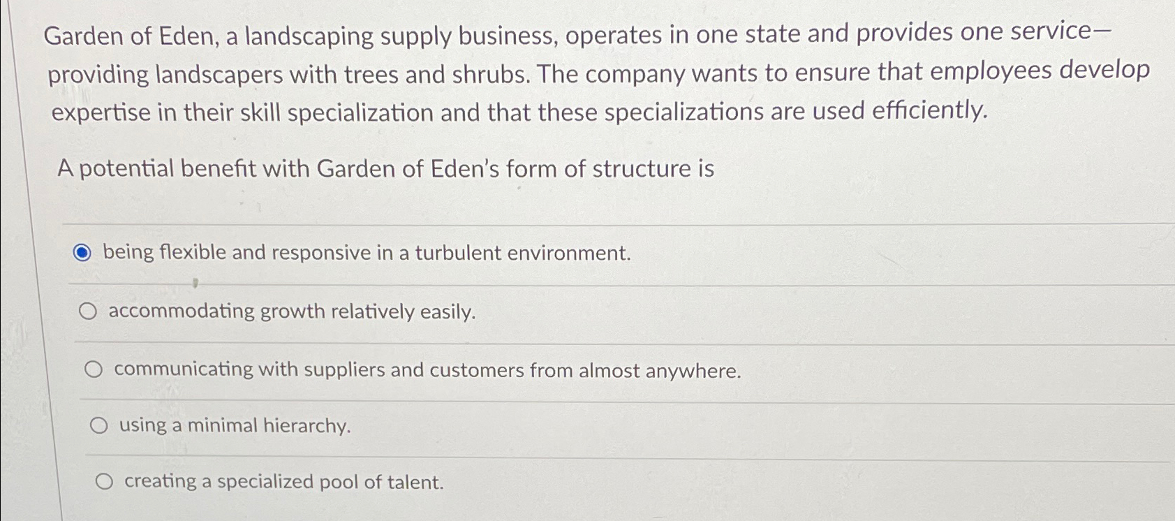 Solved Garden of Eden, a landscaping supply business, | Chegg.com