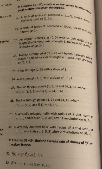 Solved chat points In Exercises 21 - 30, create a | Chegg.com