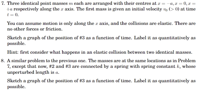 Solved Three identical point masses m ﻿each are arranged | Chegg.com