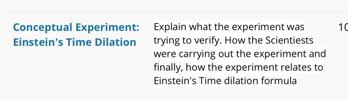 Solved 10 Conceptual Experiment: Einstein's Time Dilation | Chegg.com