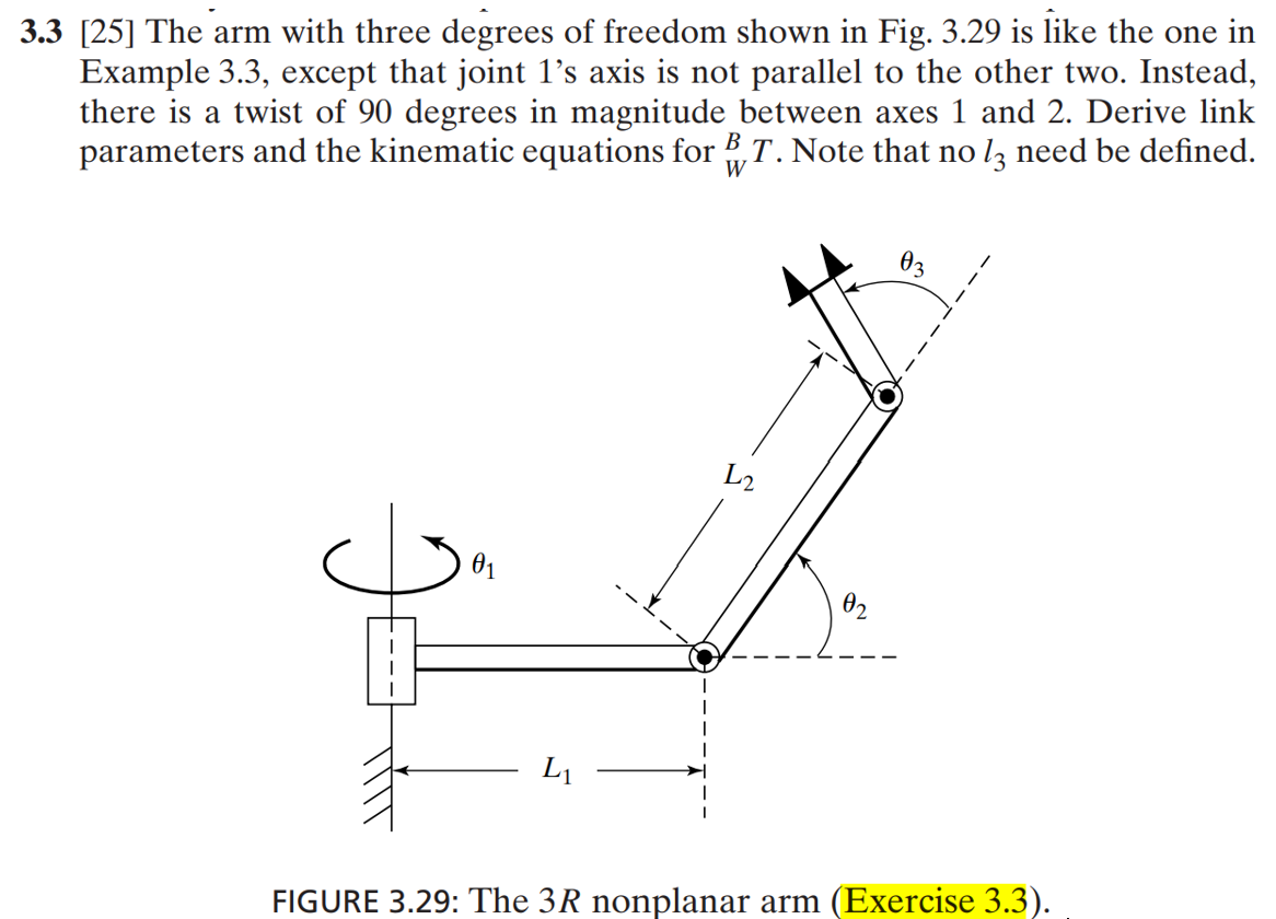 Solved 4.2 [26] ﻿Derive the inverse kinematics of the | Chegg.com