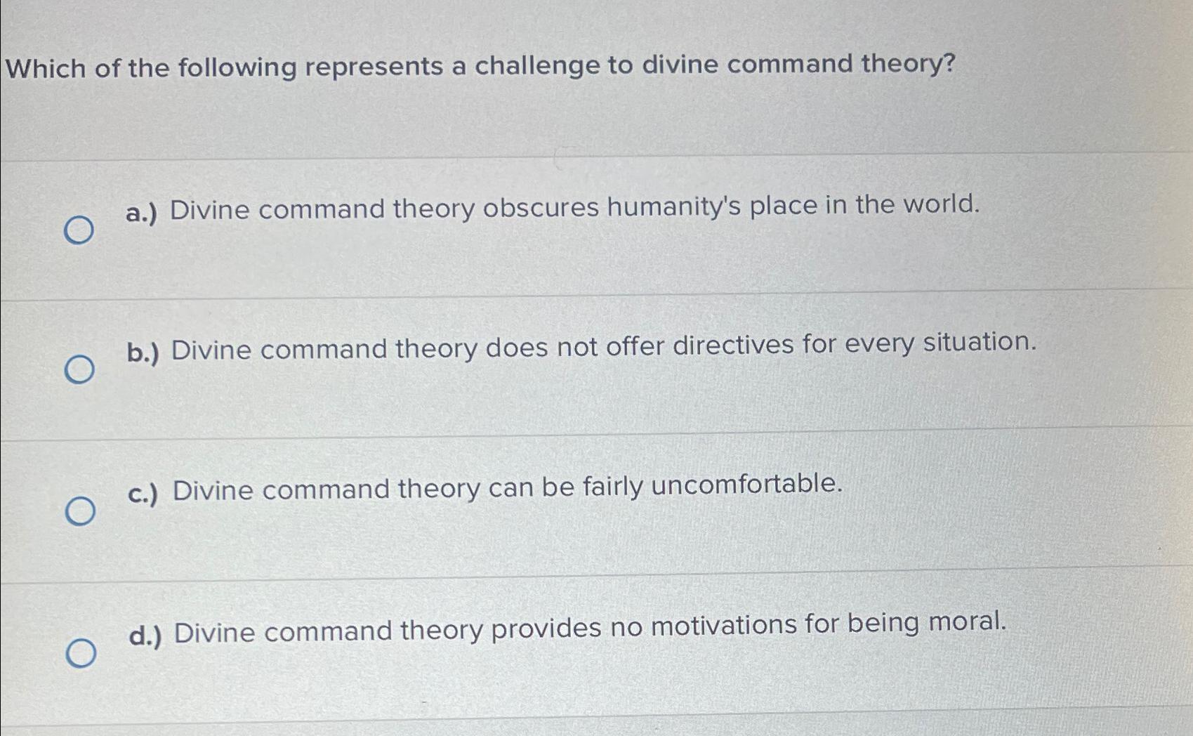 Solved Which of the following represents a challenge to | Chegg.com