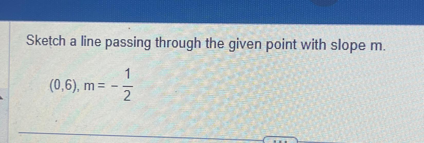 Solved Sketch a line passing through the given point with | Chegg.com