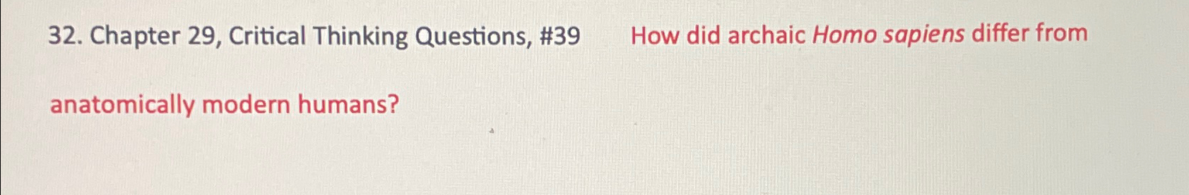 Solved Chapter 29, ﻿Critical Thinking Questions, #39 ﻿How | Chegg.com