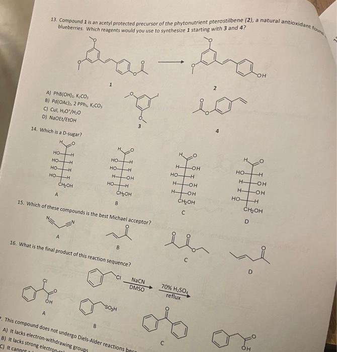 Solved 13. Compound 1 is an acetyl protected precursor of | Chegg.com