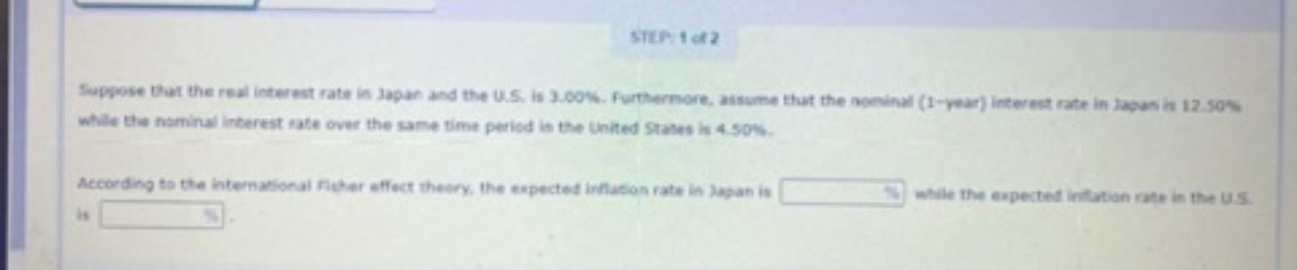 Solved STEP: 4 ﻿at 2Suppose that the real intersit rate in | Chegg.com