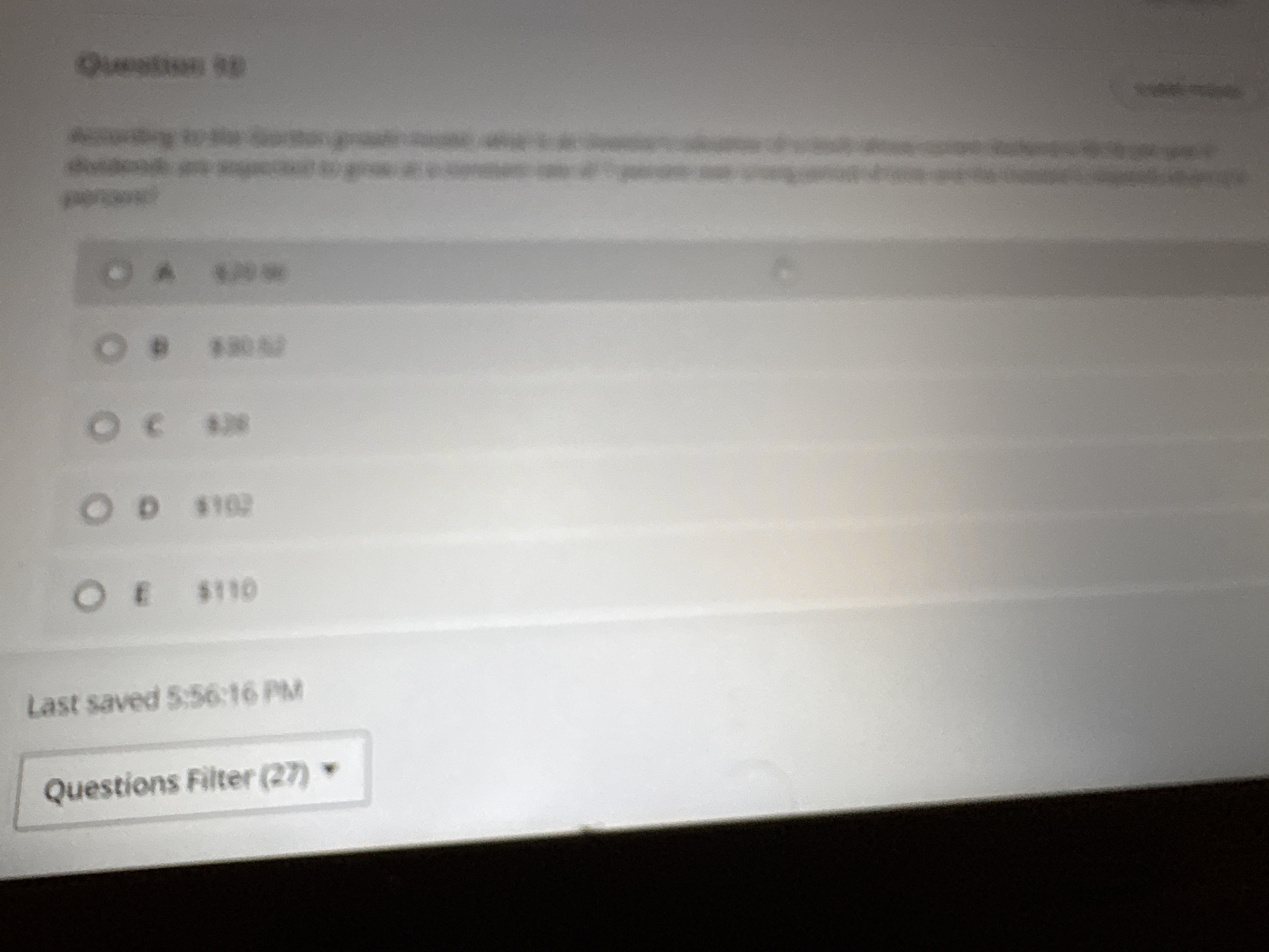 andb$102E ﻿$110Last saved 5.56:16 PM | Chegg.com