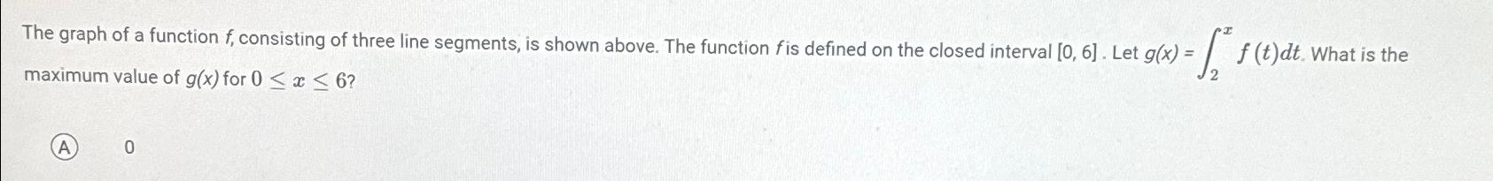 The Graph Of A Function F Consisting Of Three Line
