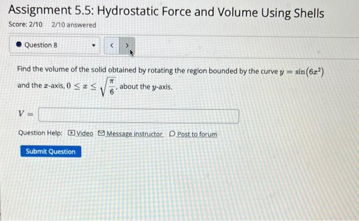 Solved Assignment 5.5: Hydrostatic Force and Volume Using | Chegg.com