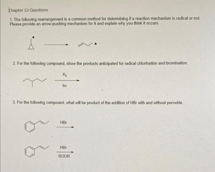 Solved Chapter 13 Questions 1. The following rearrangement | Chegg.com
