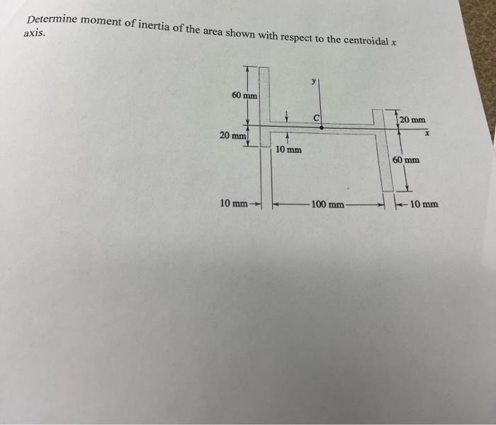 Solved Determine moment of inertia of the area shown with | Chegg.com