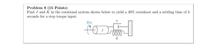 Solved Problem 8 (15 Points) Find J and K in the rotational | Chegg.com