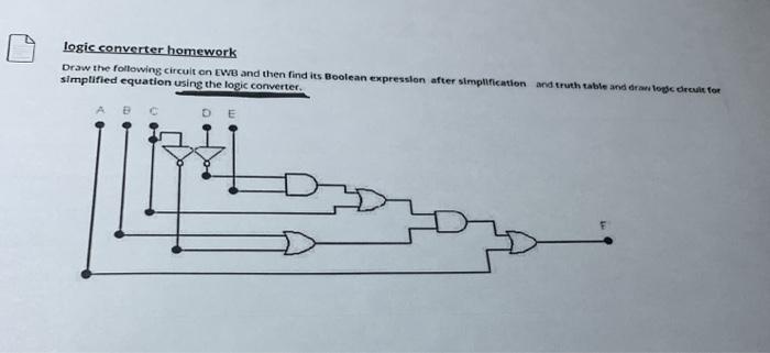 Solved logic converter homework Draw the following circuit | Chegg.com