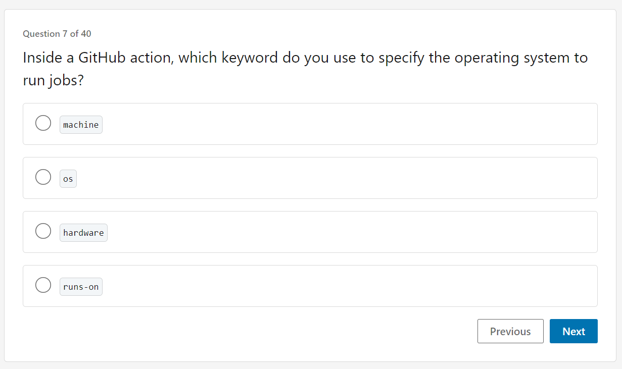 Solved Question 7 ﻿of 40Inside a GitHub action, which | Chegg.com