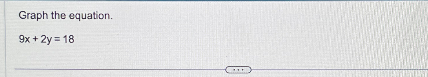 Solved Graph the equation.9x+2y=18 | Chegg.com