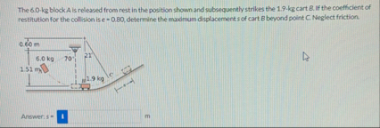 Solved The 6.0-kg ﻿block A is released from rest in the | Chegg.com