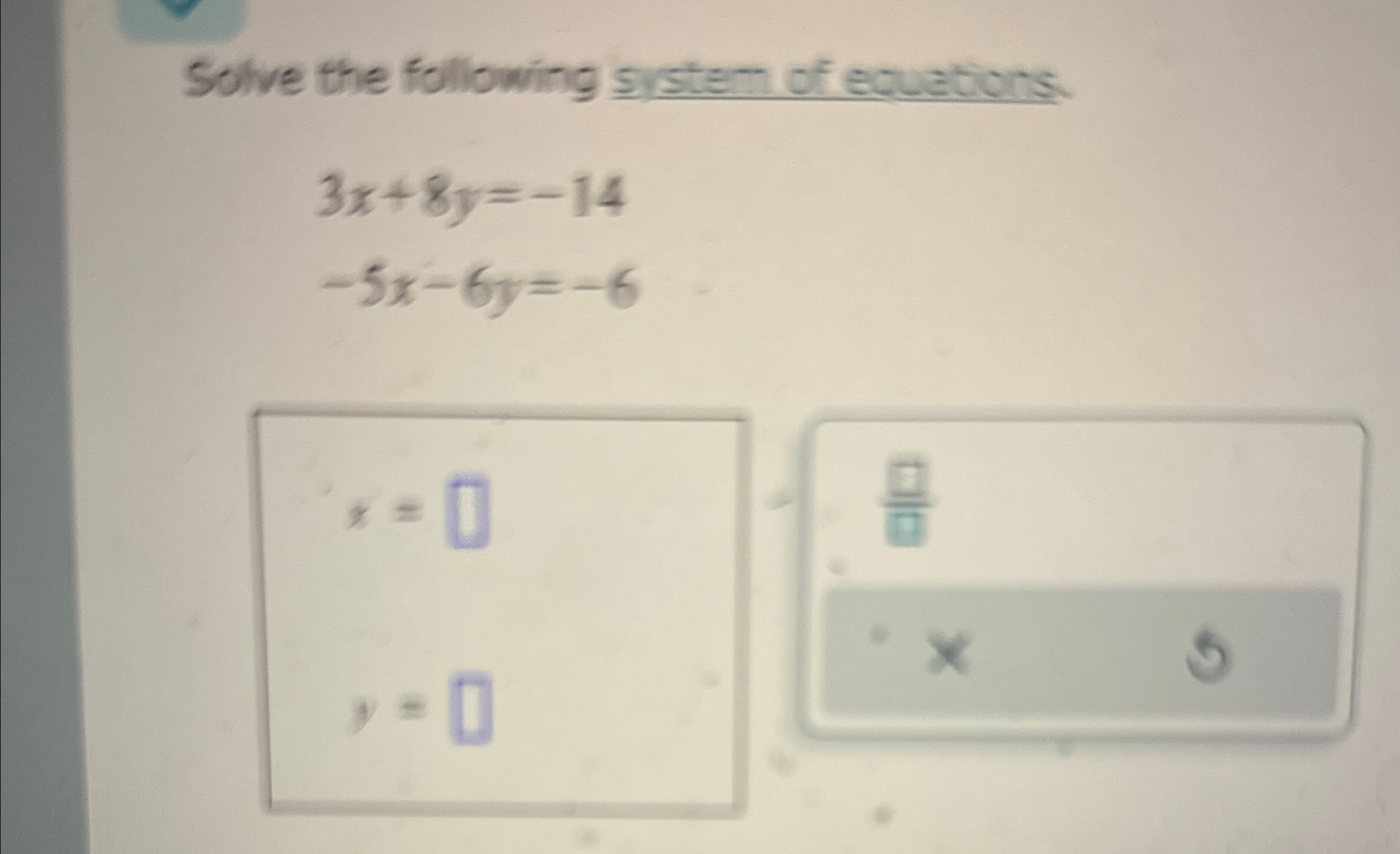 Solved Solve the following system of | Chegg.com