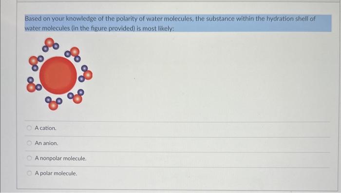 Solved Based on your knowledge of the polarity of water | Chegg.com