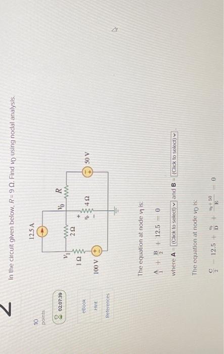 Solved In the circuit given below, R=9Ω. Find v0 using nodal | Chegg.com