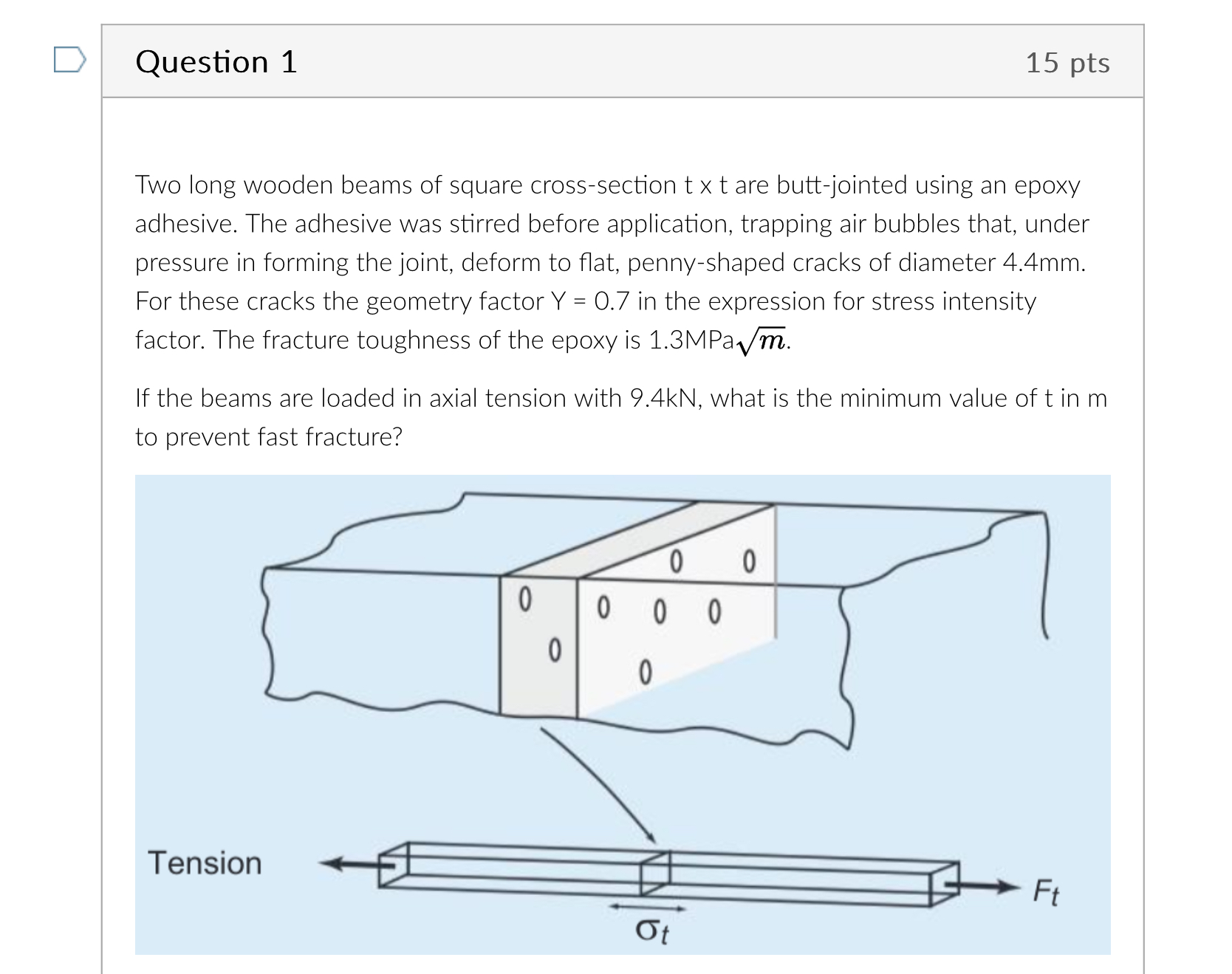 Solved by an EXPERT Question 115 ﻿ptsTwo long wooden beams of square | Chegg.com