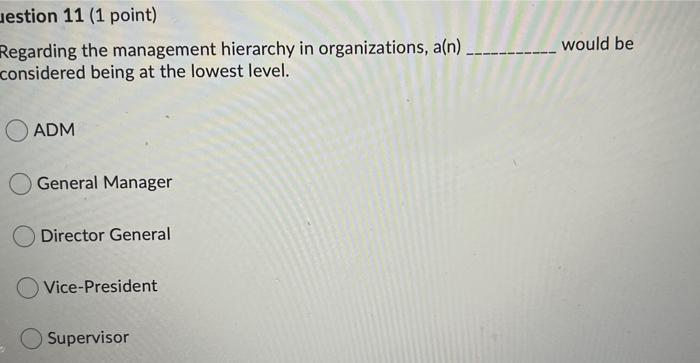 Solved uestion 11 (1 point) Regarding the management | Chegg.com Solved uestion 11 (1 point) Regarding the management | Chegg.com
