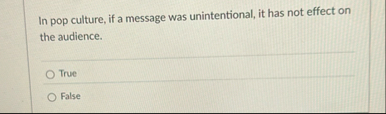 Solved In pop culture, if a message was unintentional, it | Chegg.com