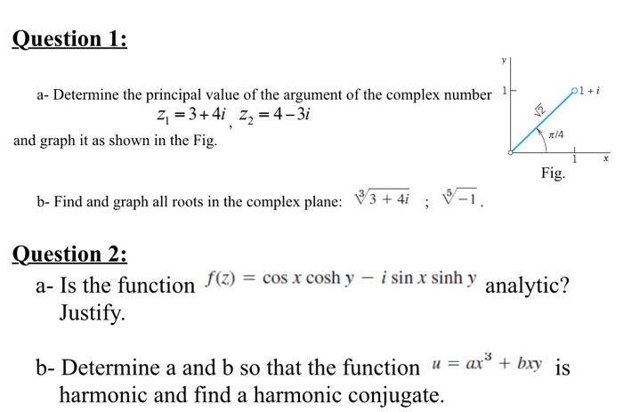 Solved Question 1 01 I A Determine The Principal Value Of
