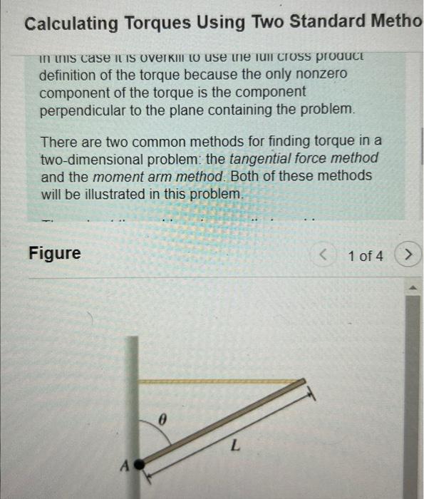 Calculating Torques Using Two Standard Methods | Chegg.com