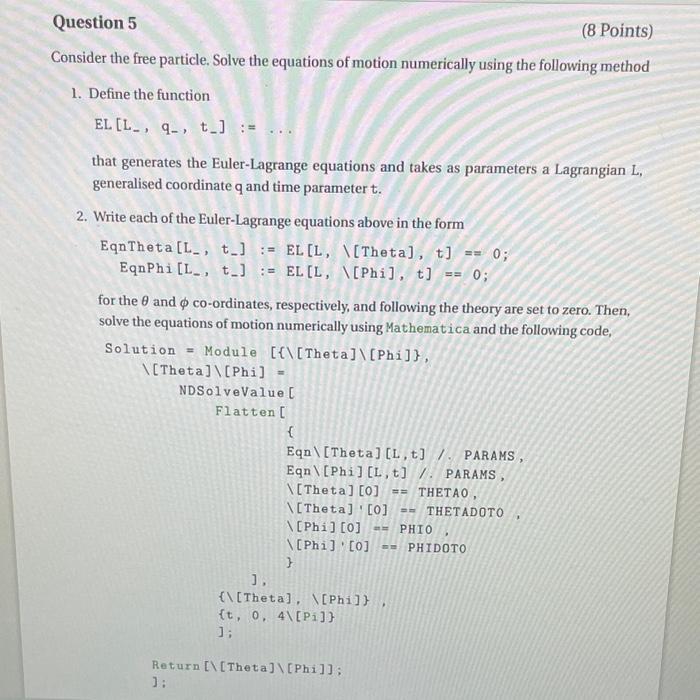 Consider a particle of mass m moving freely with | Chegg.com