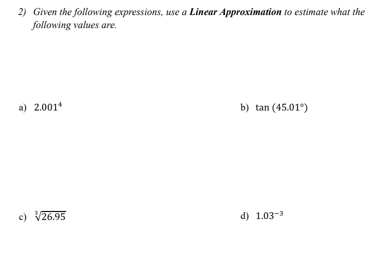 Solved Given the following expressions, use a Linear | Chegg.com