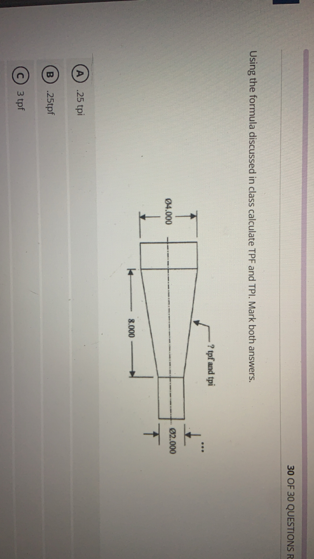 Solved Using the formula discussed in class calculate TPF | Chegg.com