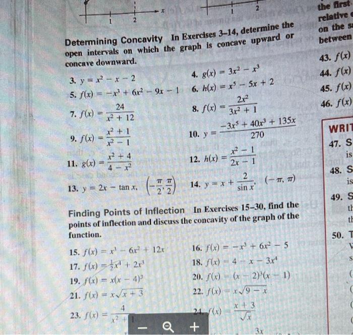 Solved Determining Concavity In Exercises 3-14, determine | Chegg.com