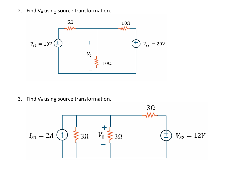 Find V0 ﻿using source transformation.3Find 1? - | Chegg.com