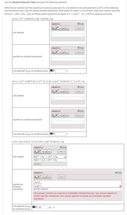 Use the Standard Reduction Table to answer the | Chegg.com