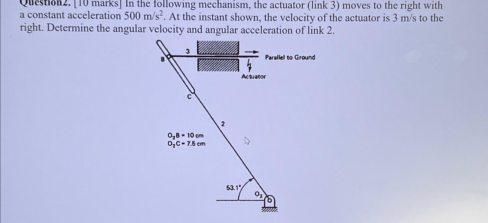 Solved In the following mechanism, the actuator (link 3) | Chegg.com