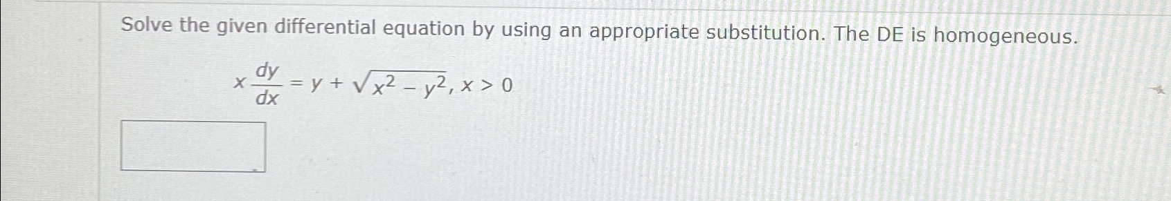 Solved Solve the given differential equation by using an | Chegg.com
