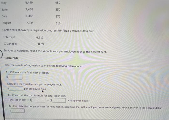 Solved Using Regression to Calculate Fixed Cost Calculate | Chegg.com