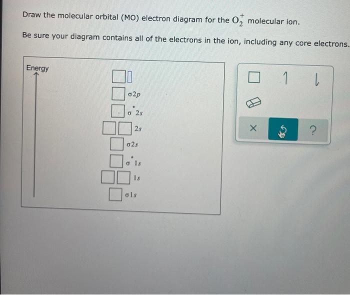 Solved Draw the molecular orbital (MO) electron diagram for | Chegg.com