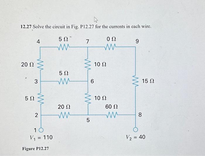 Solved 12.27 Solve the circuit in Fig. P12.27 for the | Chegg.com