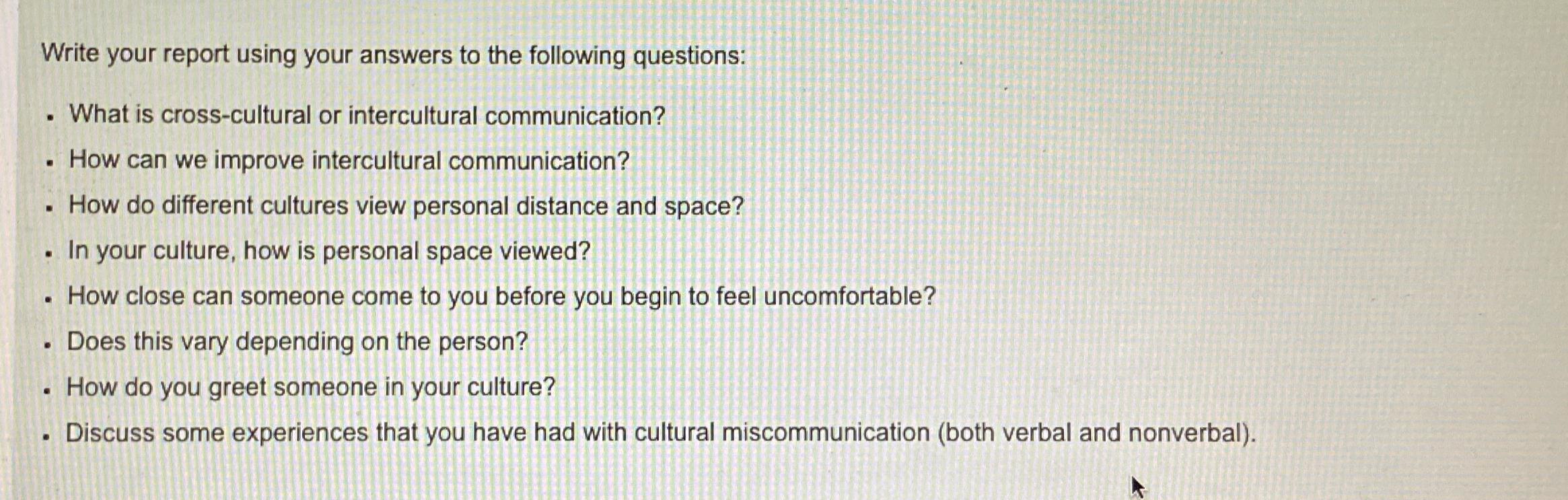 Solved Write your report using your answers to the following | Chegg.com