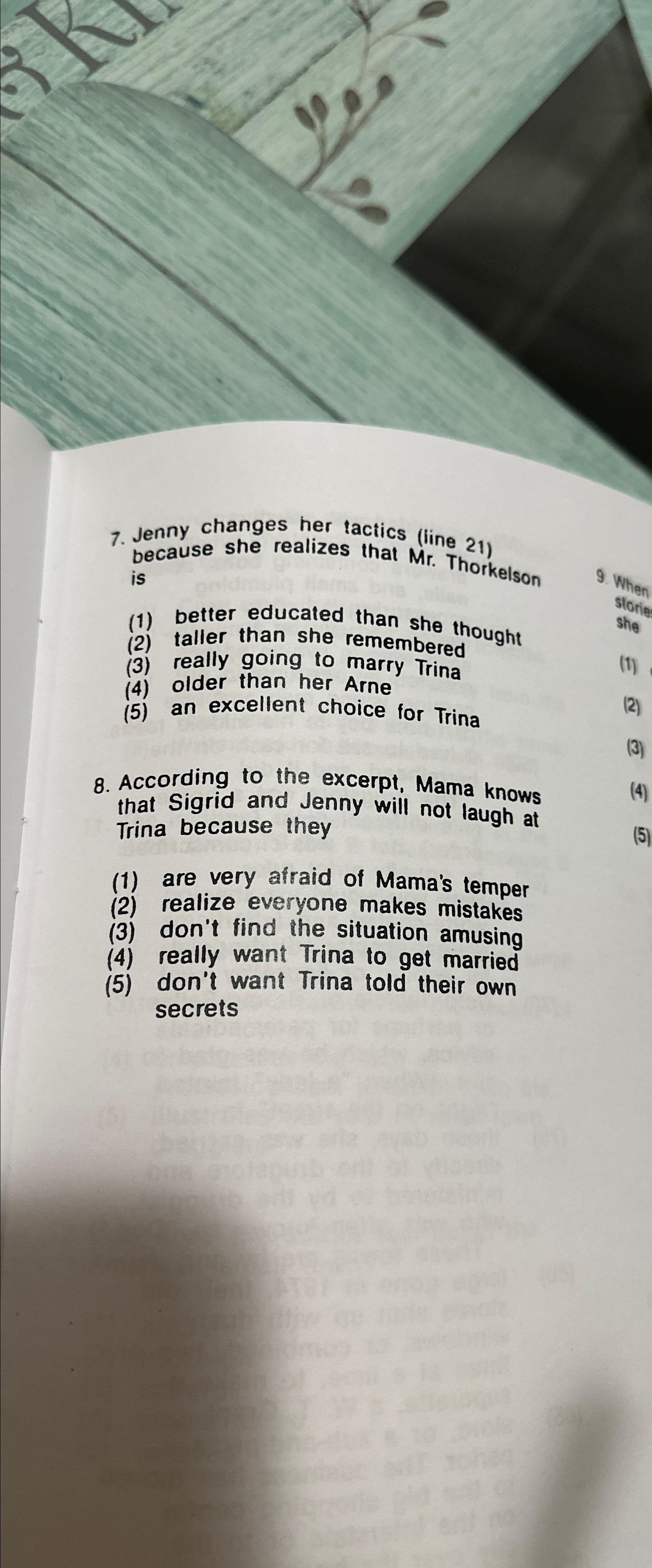 Solved Jenny changes her tactics (iine 21) ﻿because she | Chegg.com