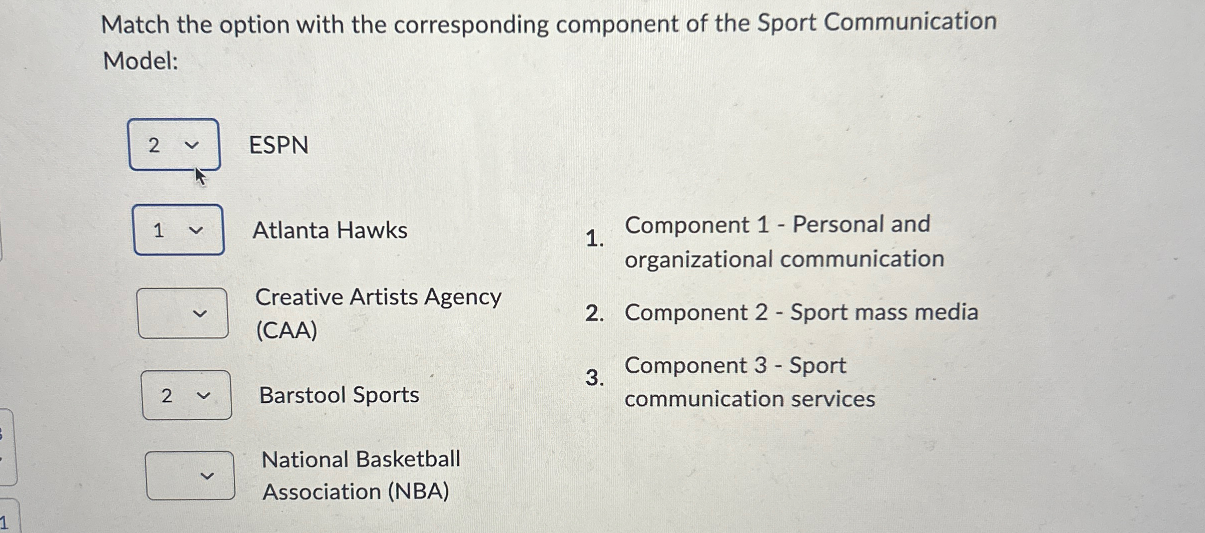 Solved Match the option with the corresponding component of | Chegg.com