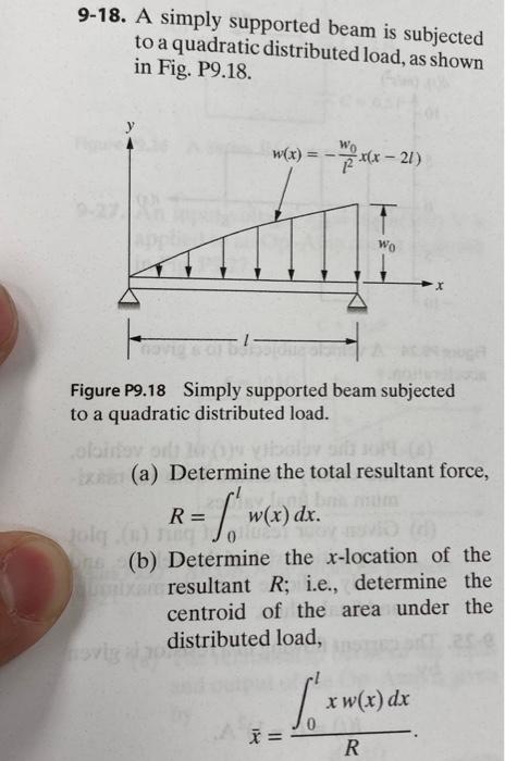 Solved 9-18. A simply supported beam is subjected to a | Chegg.com