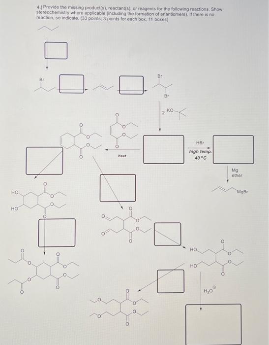 Solved 4.) Provide the missing product(s), reactant(s), or | Chegg.com