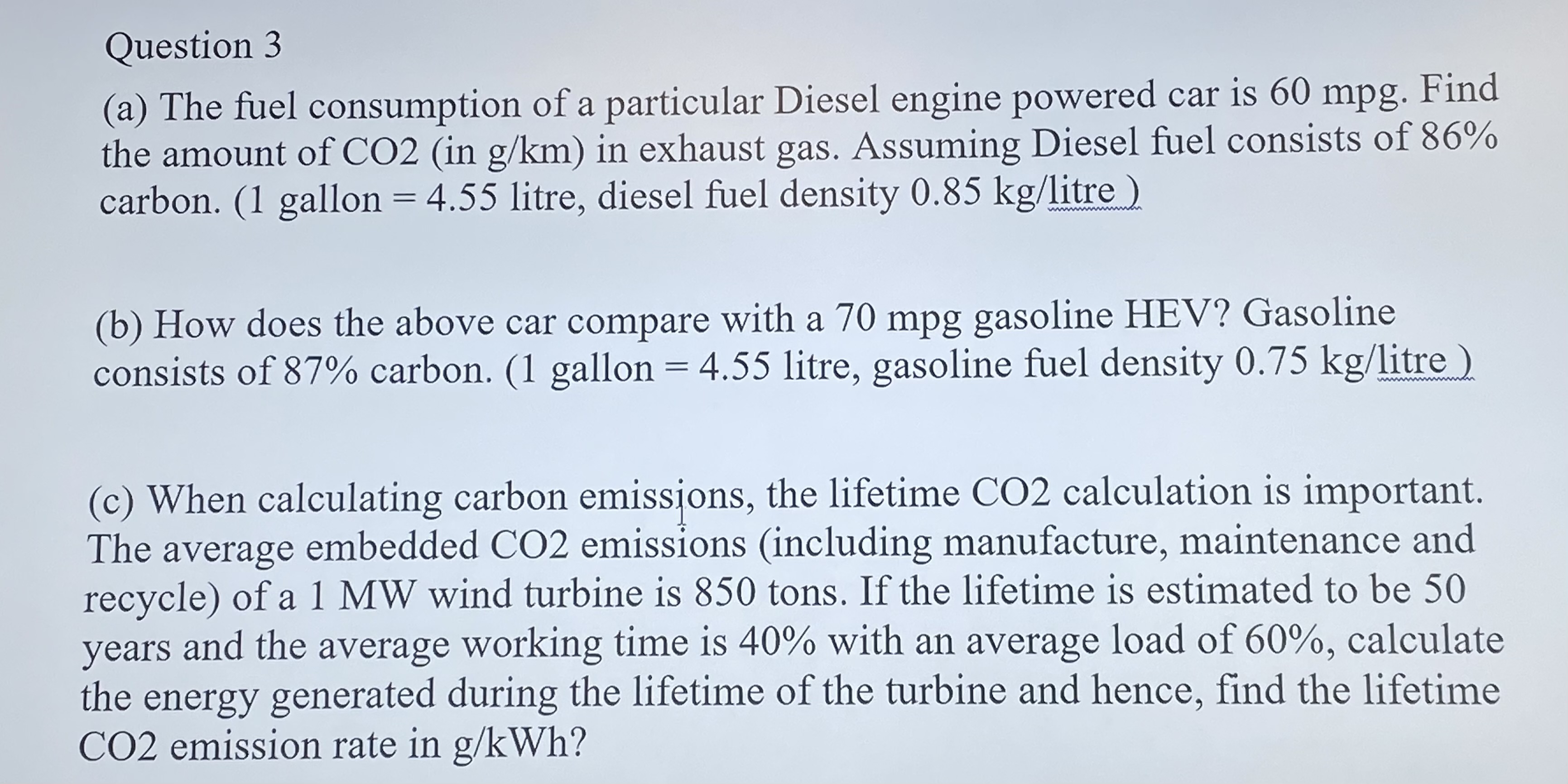 Solved Question 3(a) ﻿The fuel consumption of a particular | Chegg.com