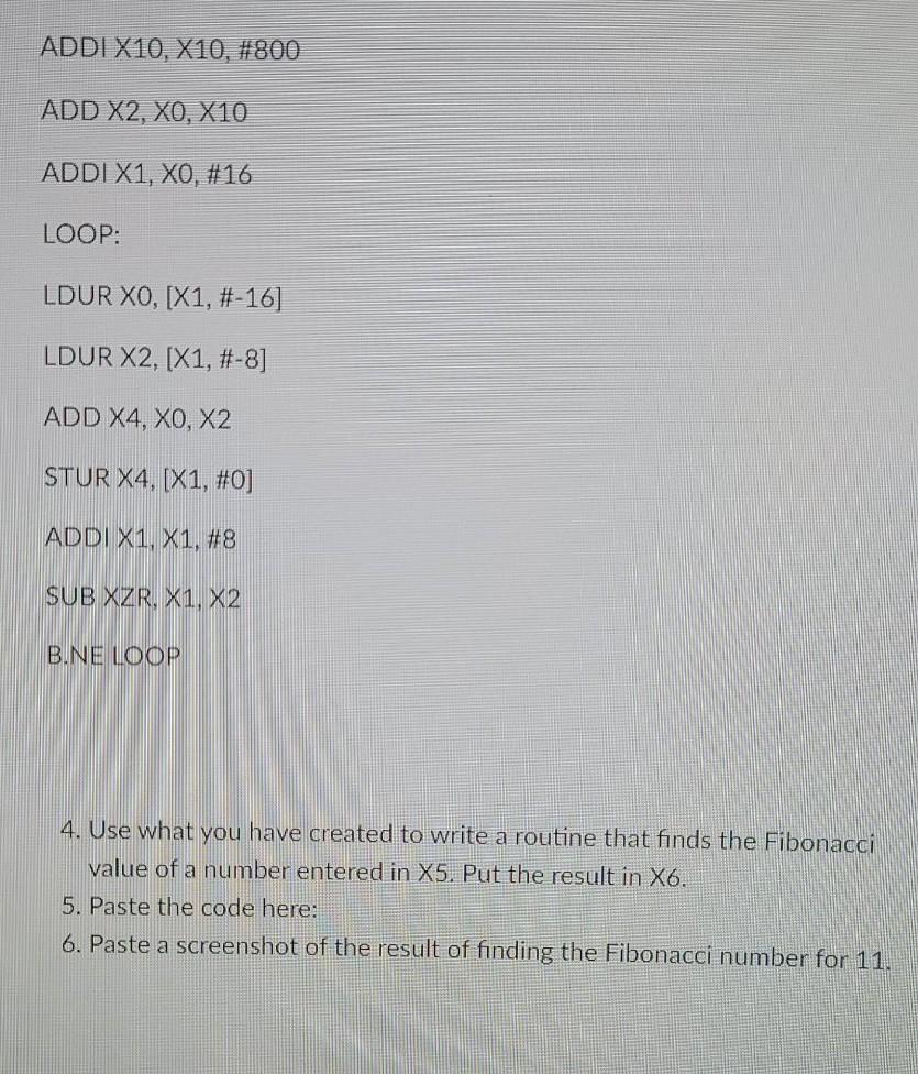 Solved ADDİ X10, X10, #800 ADD X2, XO, X10 ADDI X1, XO, #16 | Chegg.com