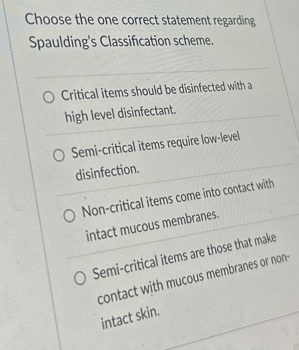 Solved Choose the one correct statement regarding | Chegg.com