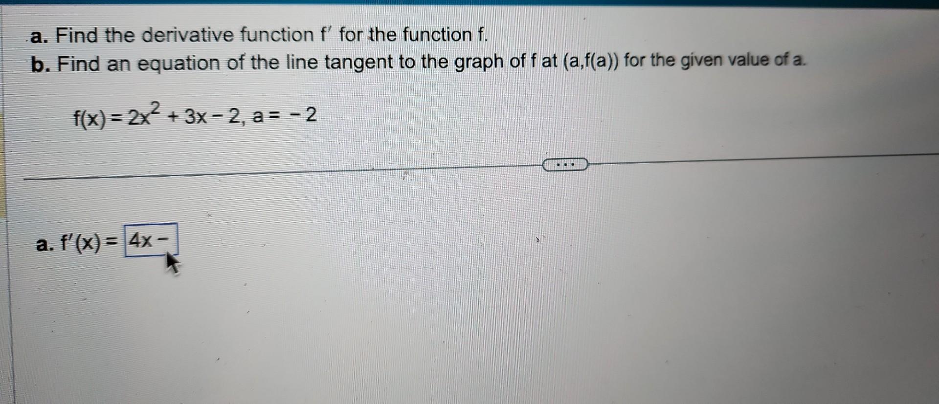 Solved a. Find the derivative function f′ for the function | Chegg.com